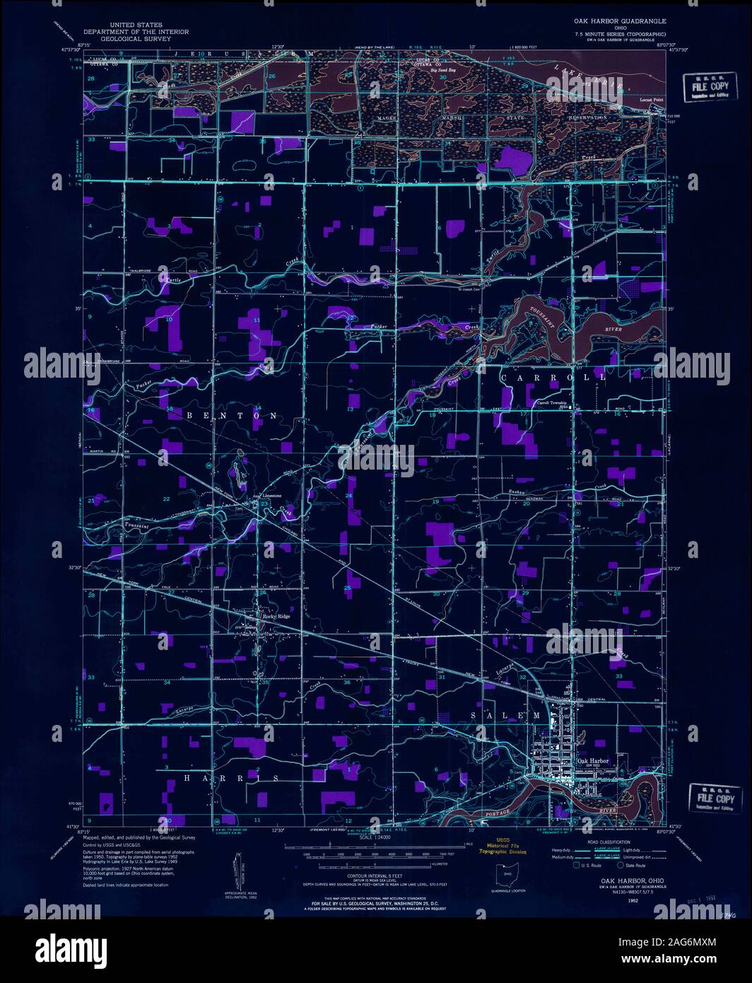 Map of oak harbor hi-res stock photography and images - Alamy