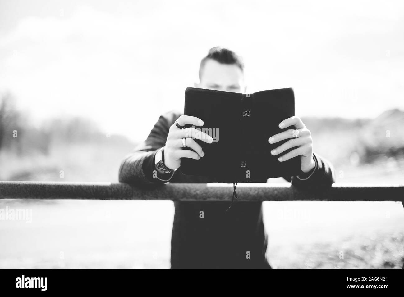 Bible cover Black and White Stock Photos & Images - Alamy