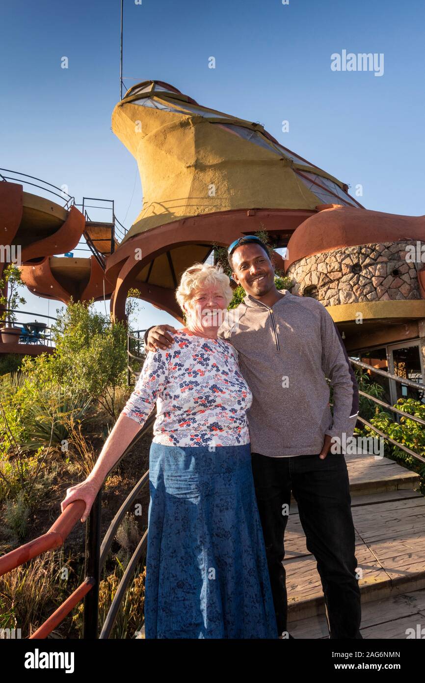 Ethiopia, Amhara, Lalibela, Ben Abeba restaurant, Scotswoman Susan ...