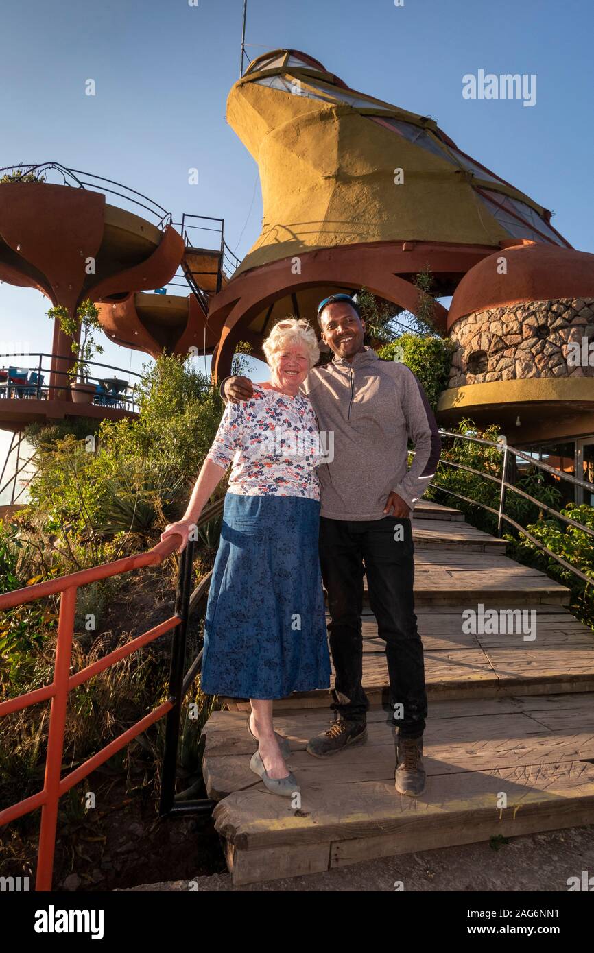 Ethiopia, Amhara, Lalibela, Ben Abeba restaurant, Scotswoman Susan ...