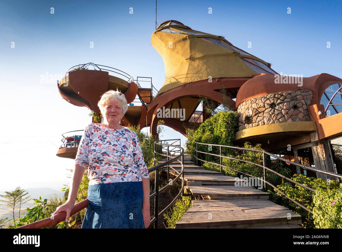 Ethiopia, Amhara, Lalibela, Ben Abeba restaurant, joint owner ...