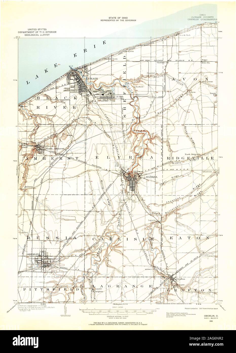 Map of oberlin hi-res stock photography and images - Alamy