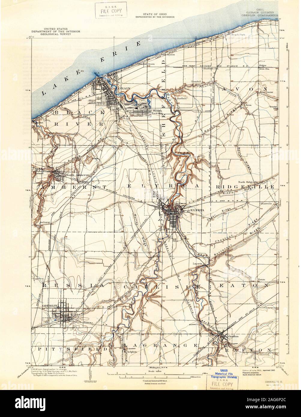 Map of oberlin hi-res stock photography and images - Alamy