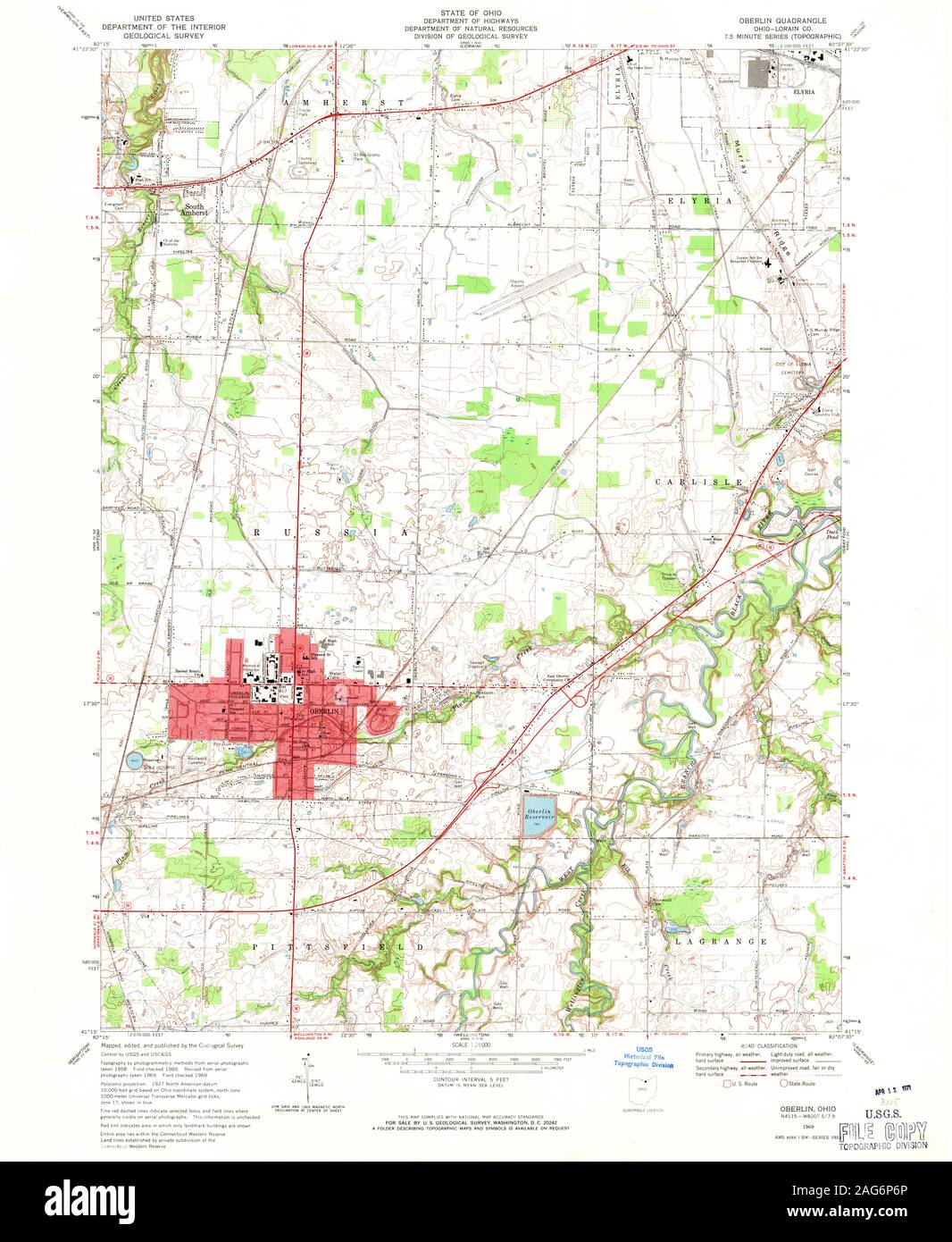 Map of oberlin hi-res stock photography and images - Alamy