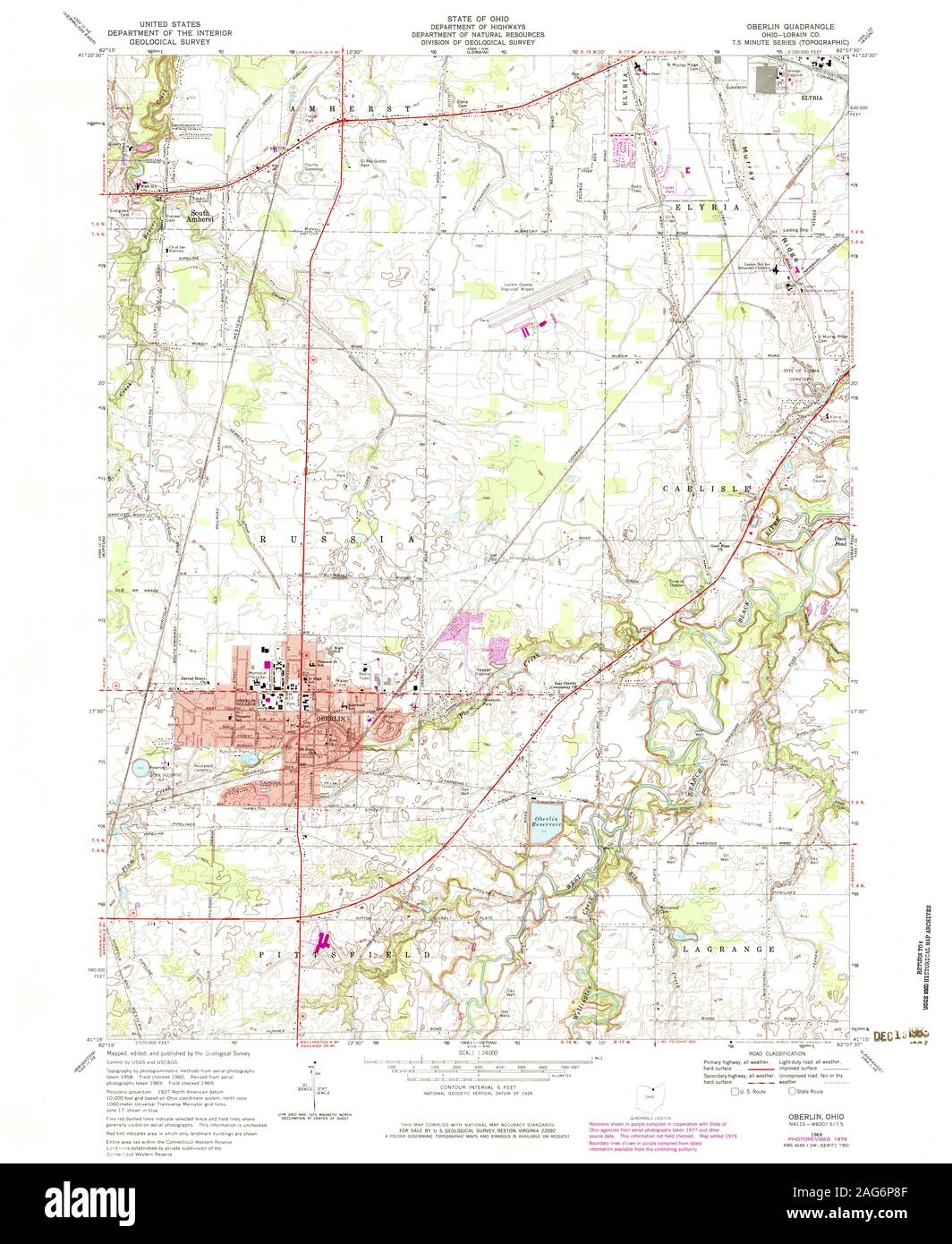 Map of oberlin ohio hi-res stock photography and images - Alamy