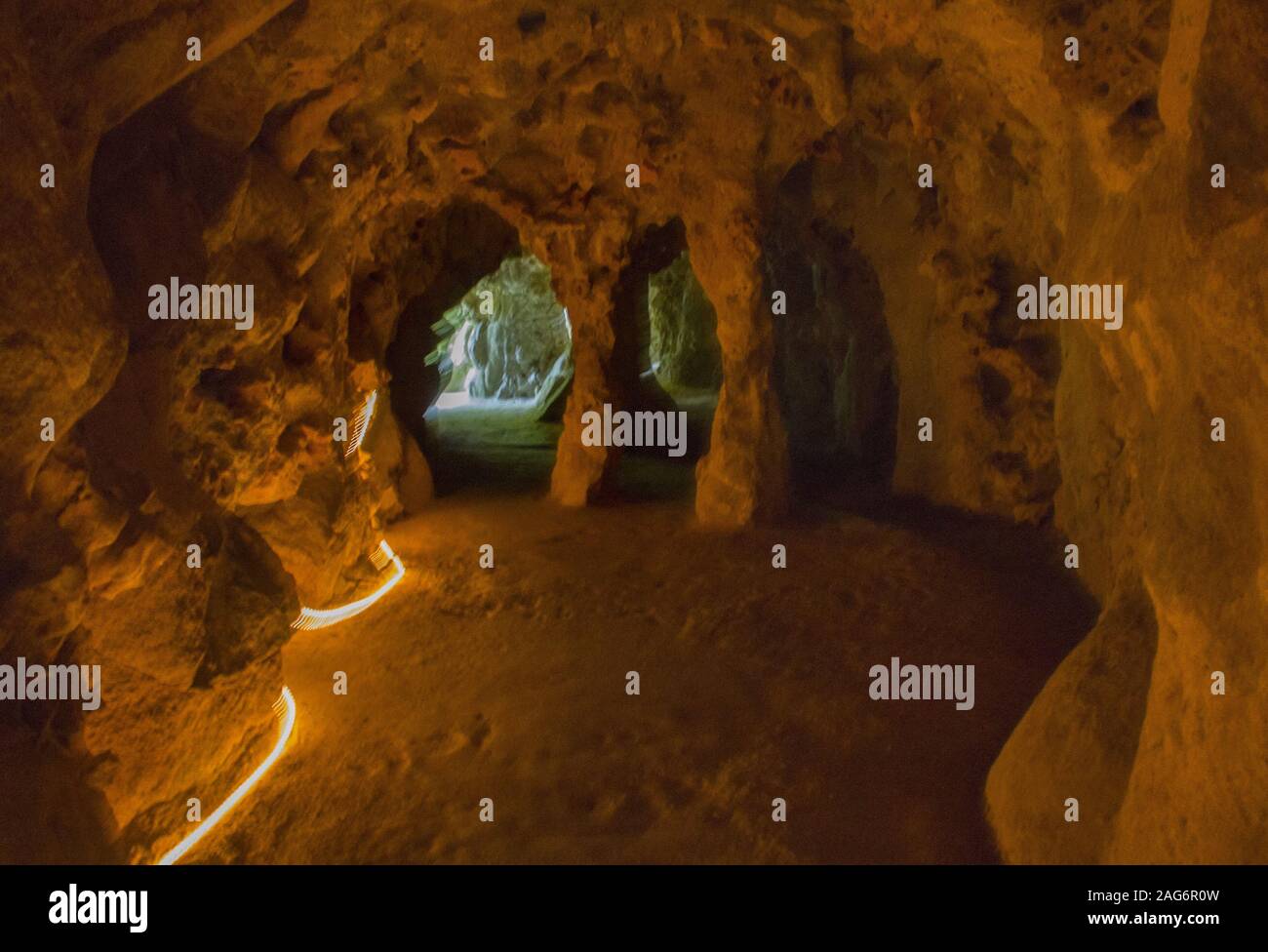Beautiful shot of the inside of a stone cave in Sintra, Portugal Stock ...