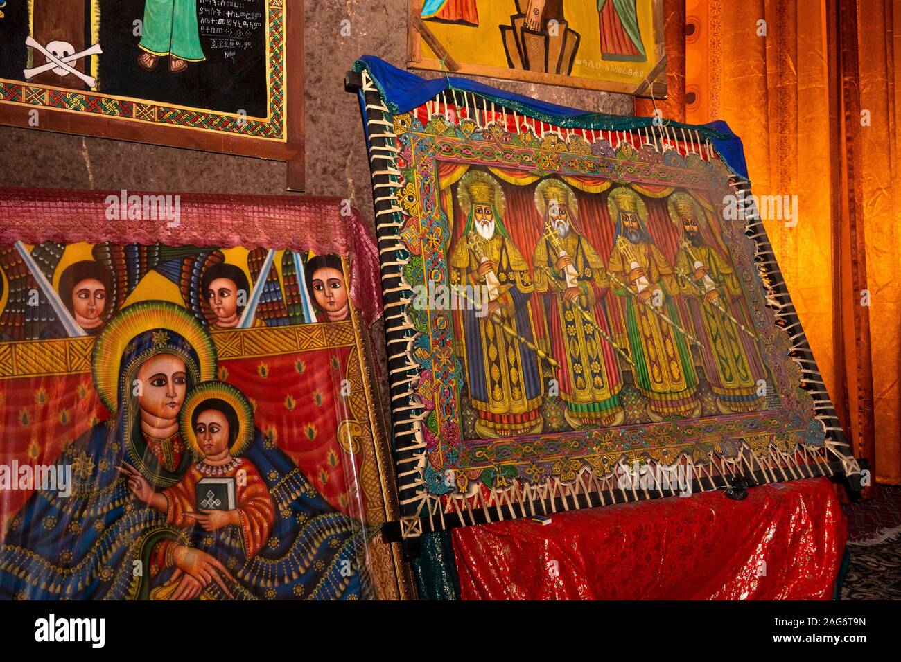 Ethiopia, Amhara, Lalibela, ancient rock cut churches, inside Bet ...