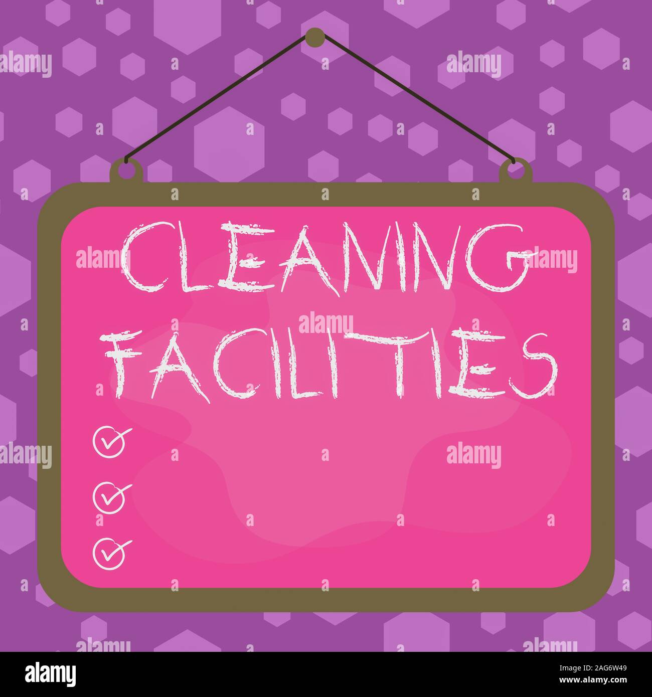 Writing note showing Cleaning Facilities. Business concept for Place or ...