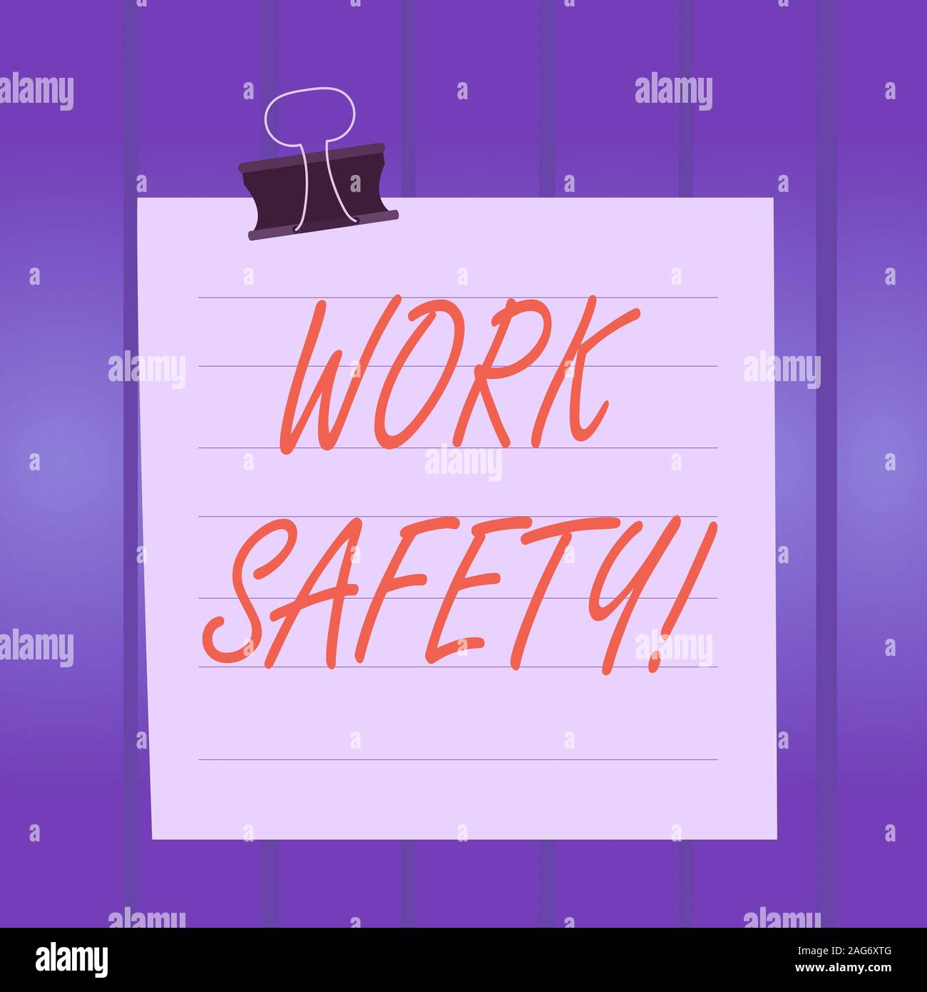 Writing note showing Work Safety. Business concept for policies and ...
