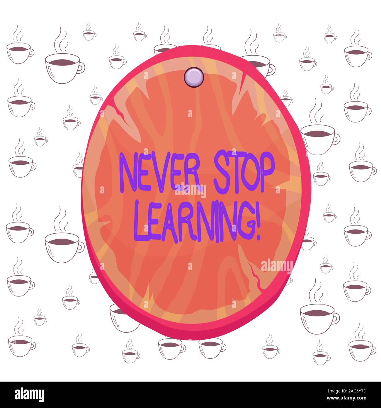Writing note showing Never Stop Learning. Business concept for keep on ...