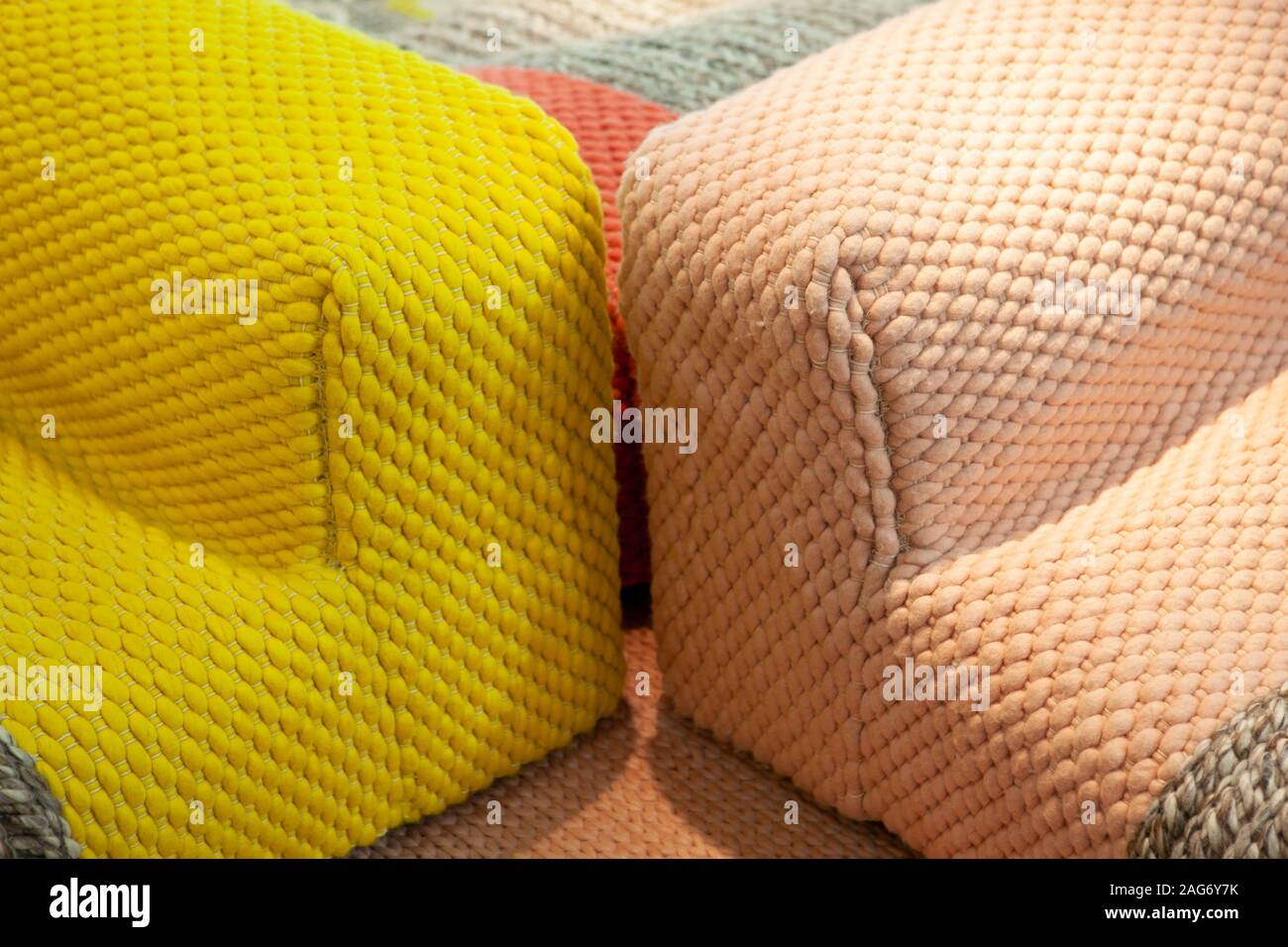 colorful soft sofas close up in a modern interior Stock Photo - Alamy