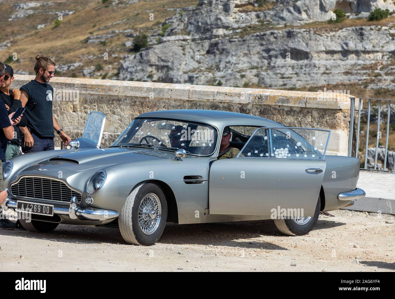 Matera, Italy - September 15, 2019: the Aston Martin DB5 used on the ...