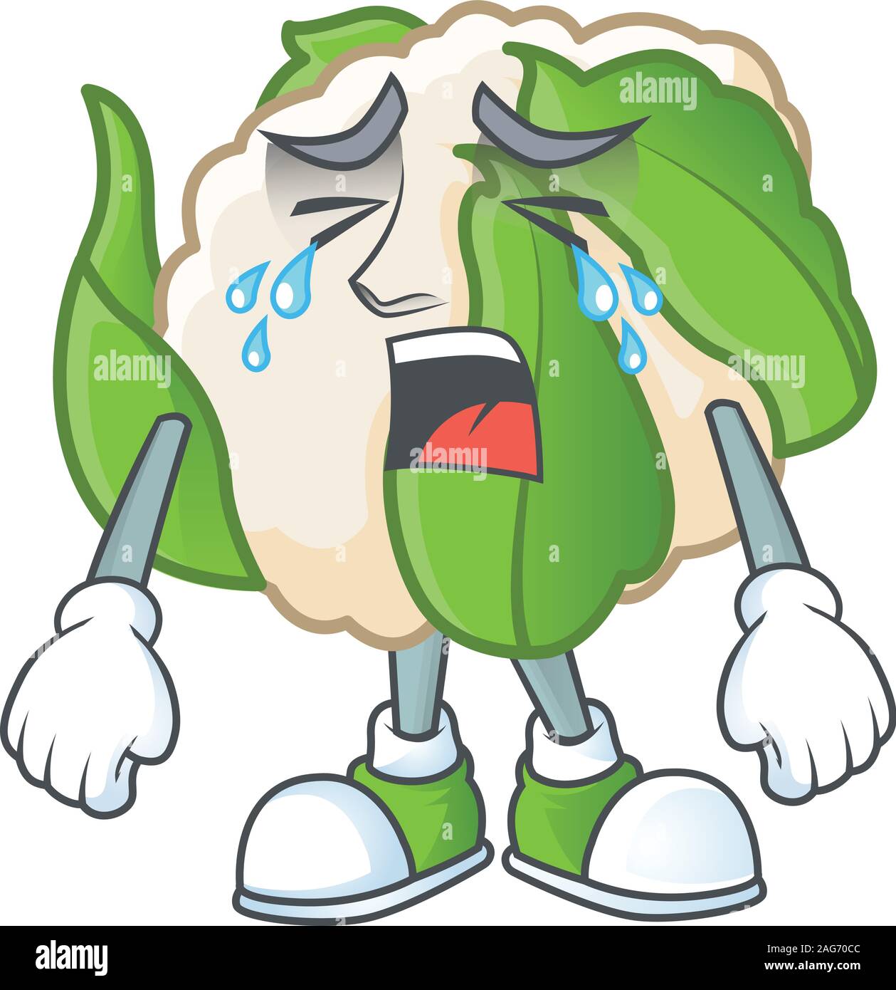 Sad Crying gesture cauliflower cartoon character style Stock Vector Image & Art - Alamy