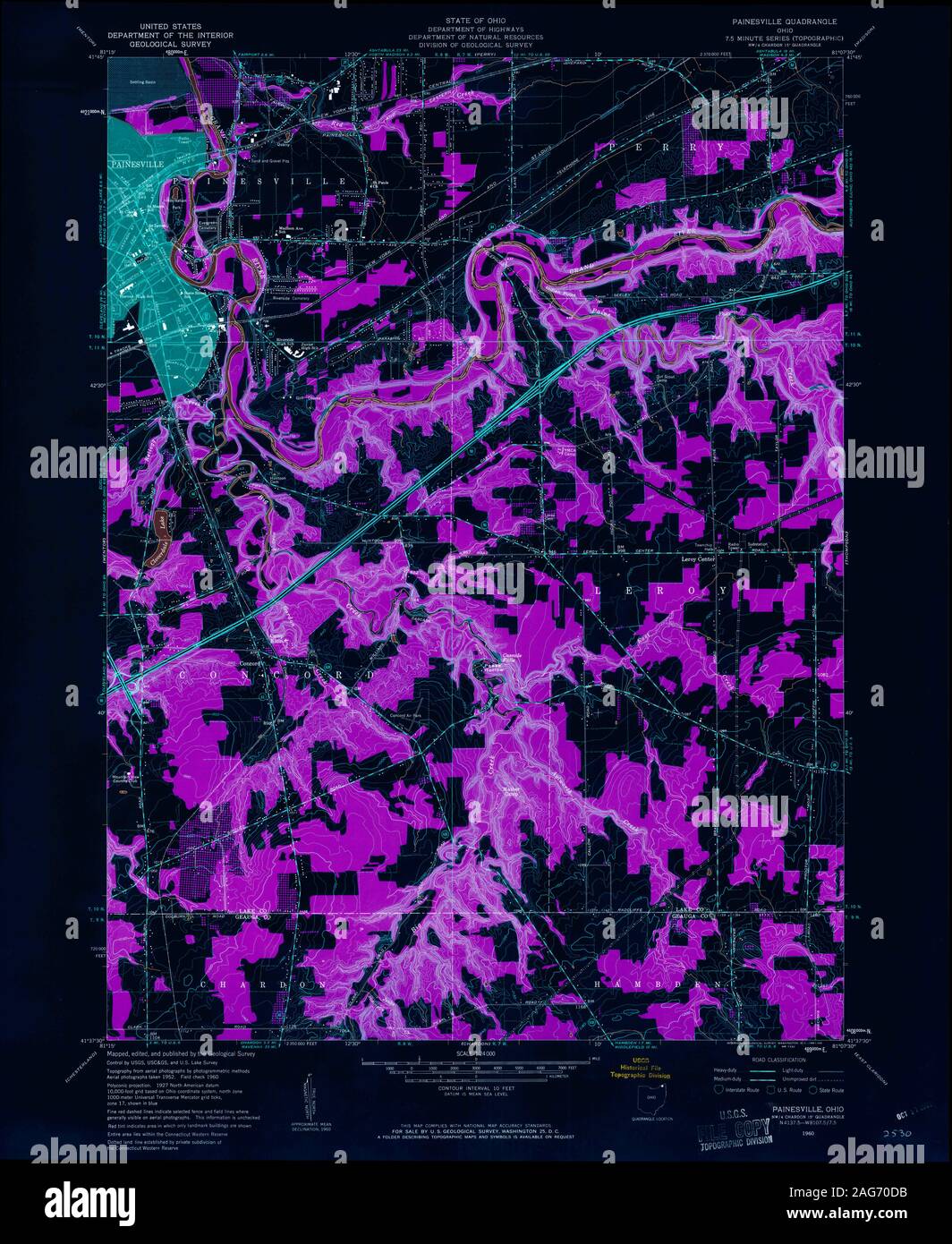 Painesville map hi-res stock photography and images - Alamy