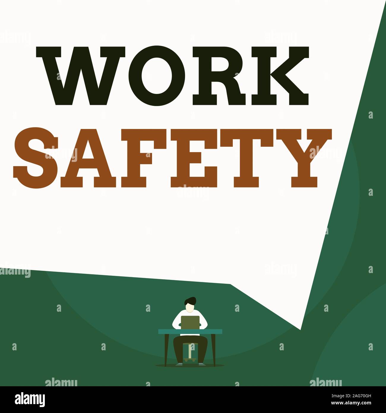 Writing note showing Work Safety. Business concept for policies and ...