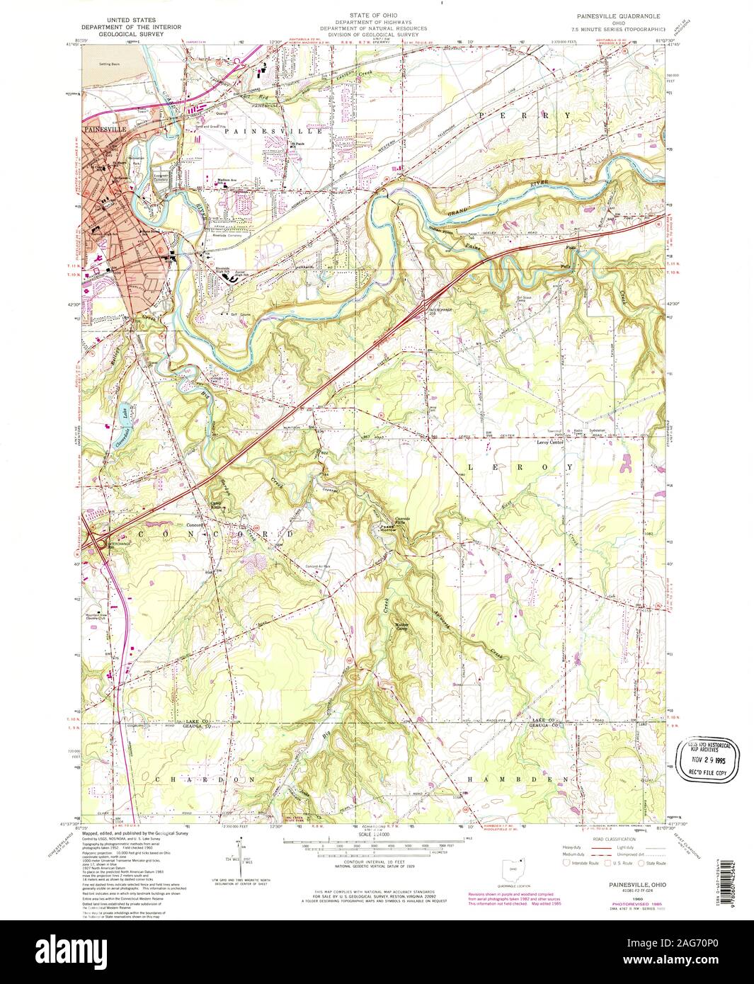 Map of painesville Cut Out Stock Images & Pictures - Alamy