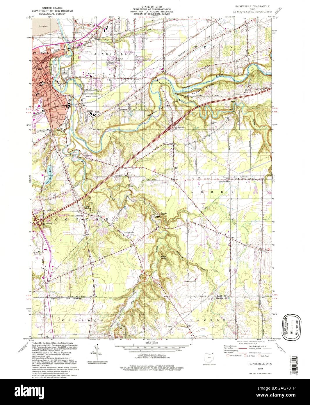 Painesville ohio map hi-res stock photography and images - Alamy