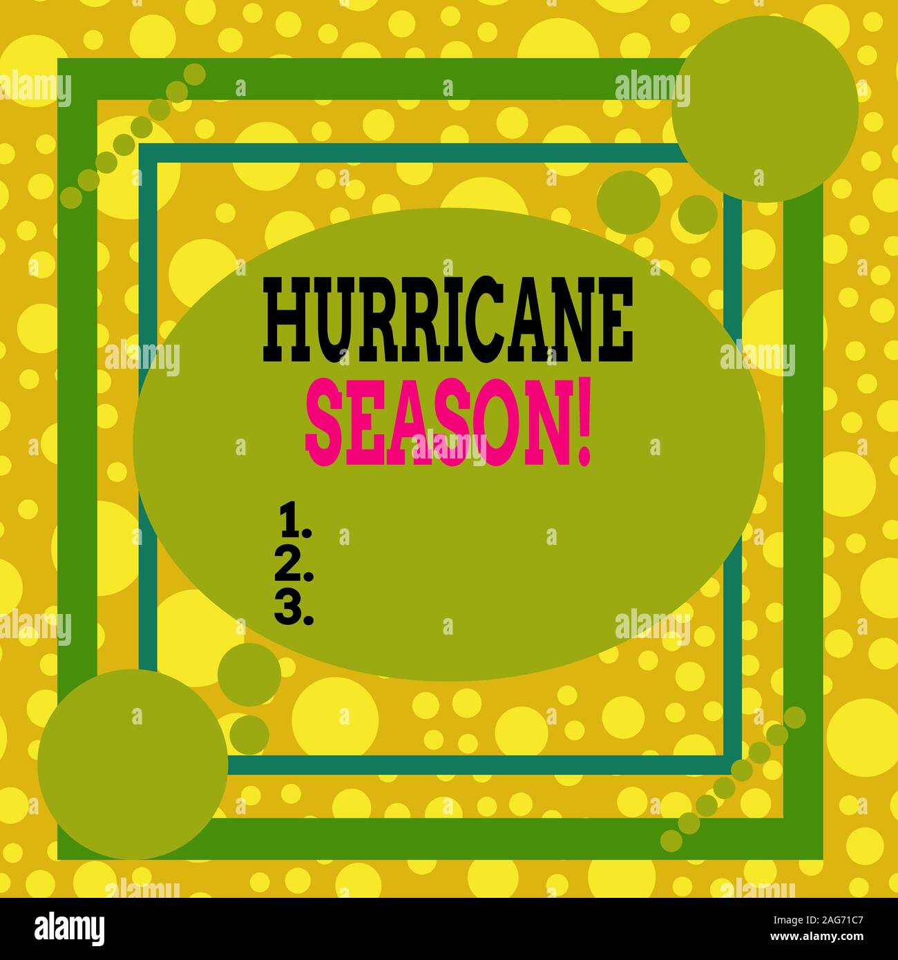 Text sign showing Hurricane Season. Business photo text time when most ...