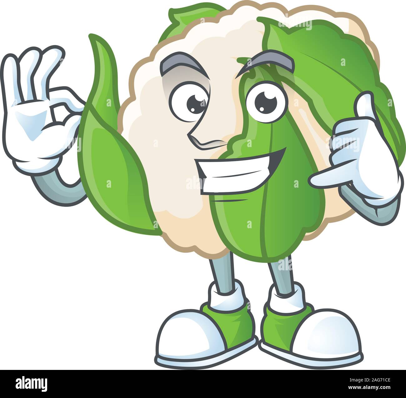 Call me cool cauliflower cartoon character design Stock Vector Image ...