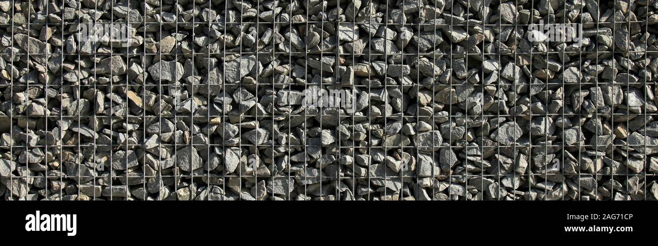 Gabion, texture, background. Gabion net and construction design. New ...