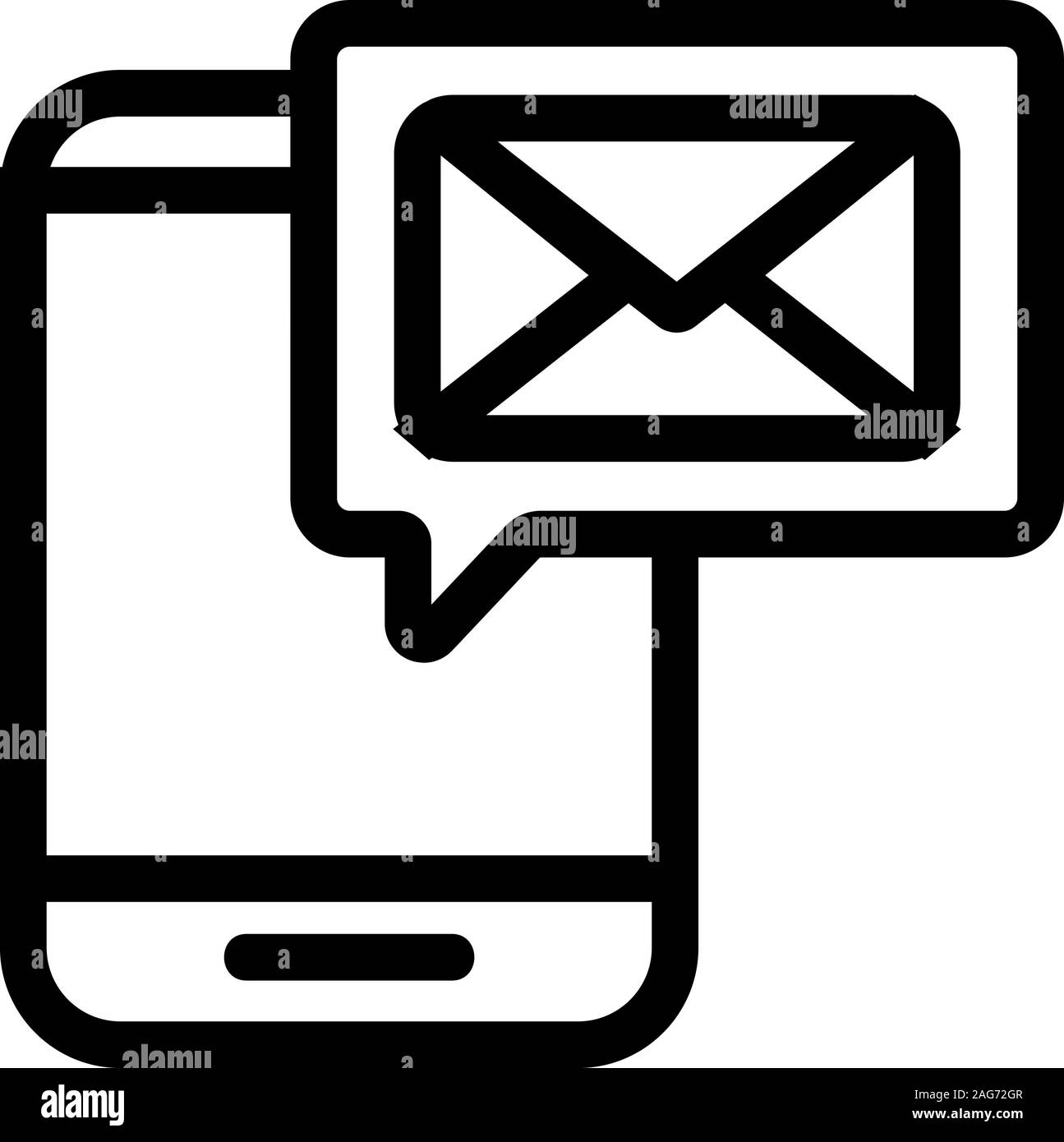 message on the phone icon vector. Isolated contour symbol illustration ...