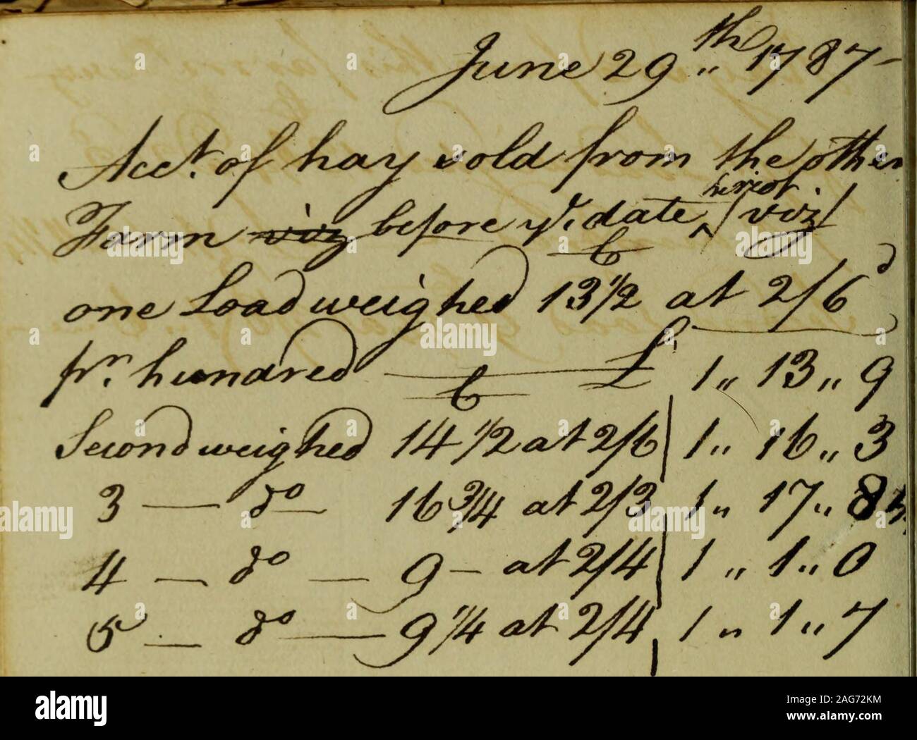 . Account book of John Goddard Stock Photo - Alamy