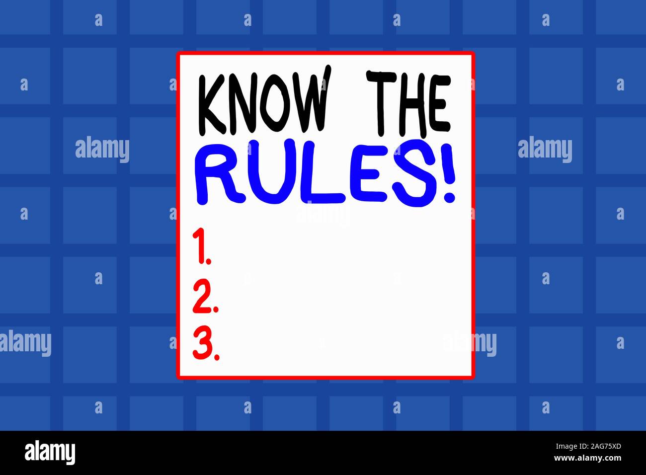 Conceptual hand writing showing Know The Rules. Concept meaning set ...