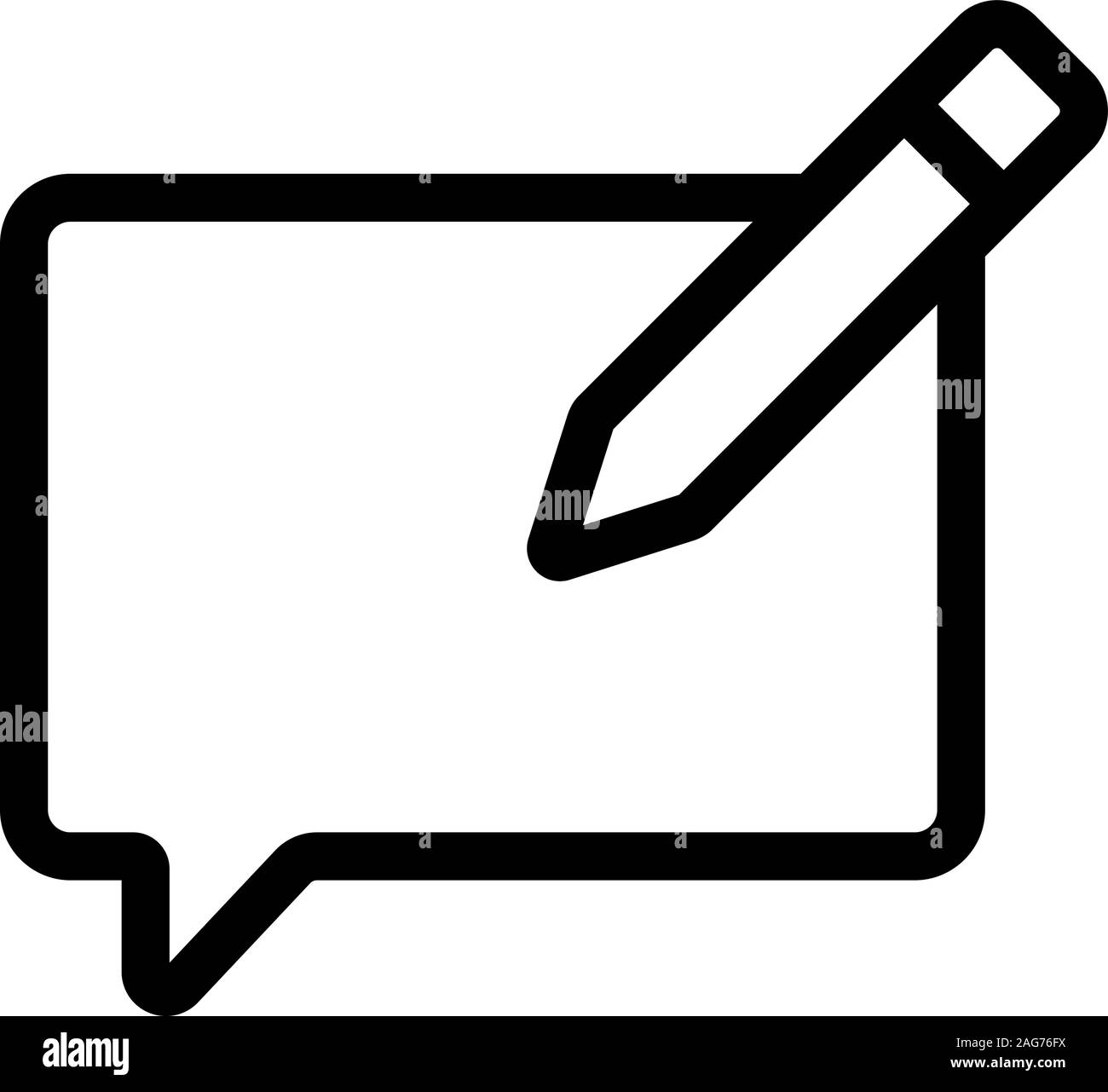 write a message icon vector. Isolated contour symbol illustration Stock ...