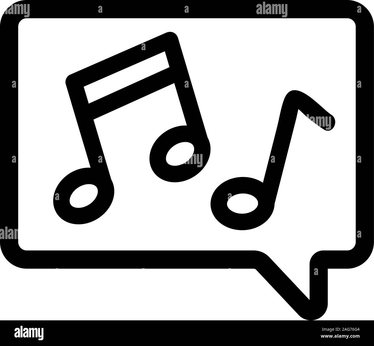 musical message icon vector. Isolated contour symbol illustration Stock ...