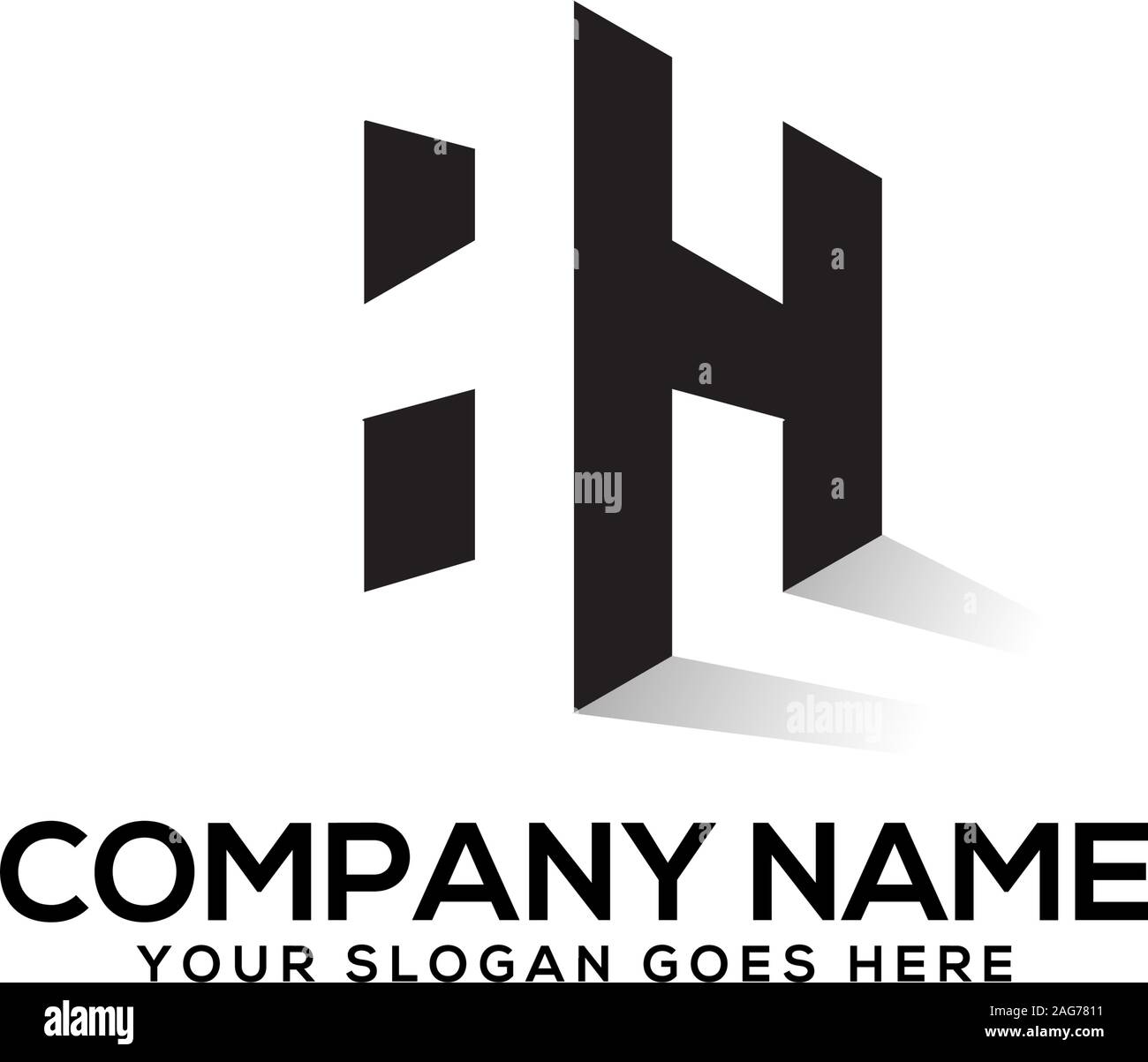 DH initial logo design inspiration, clean and clever vector Stock ...
