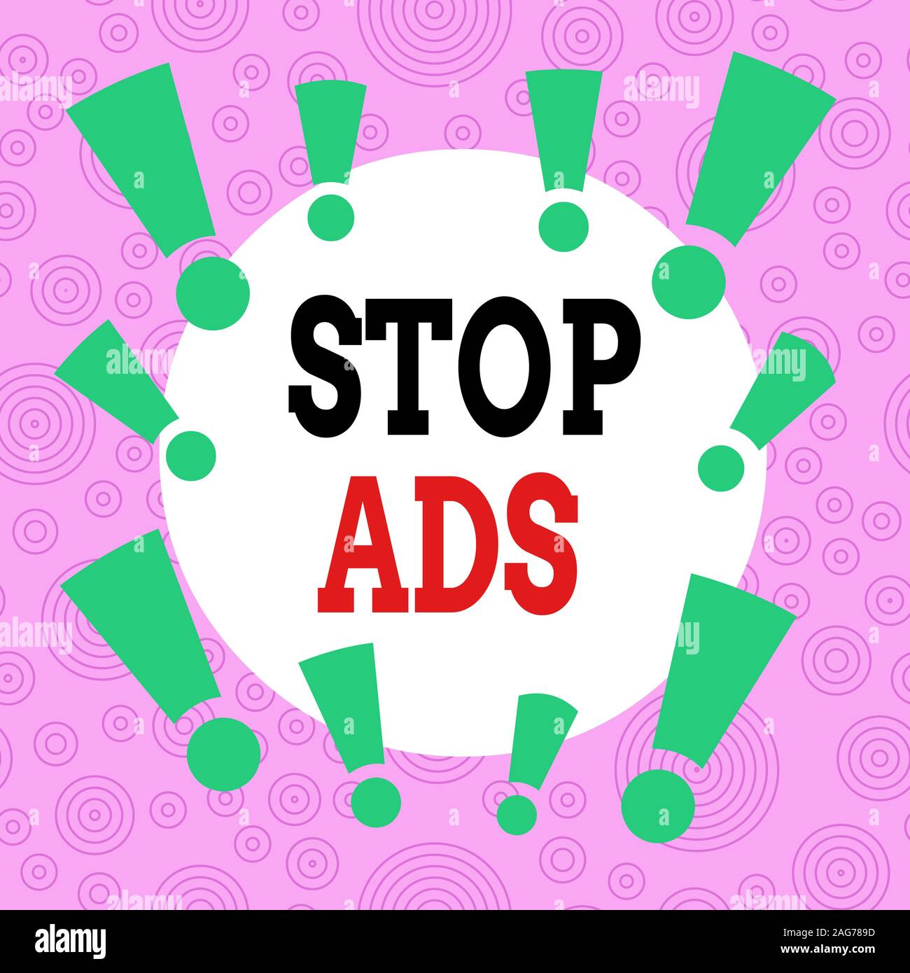 Handwriting text writing Stop Ads. Conceptual photo program that will ...