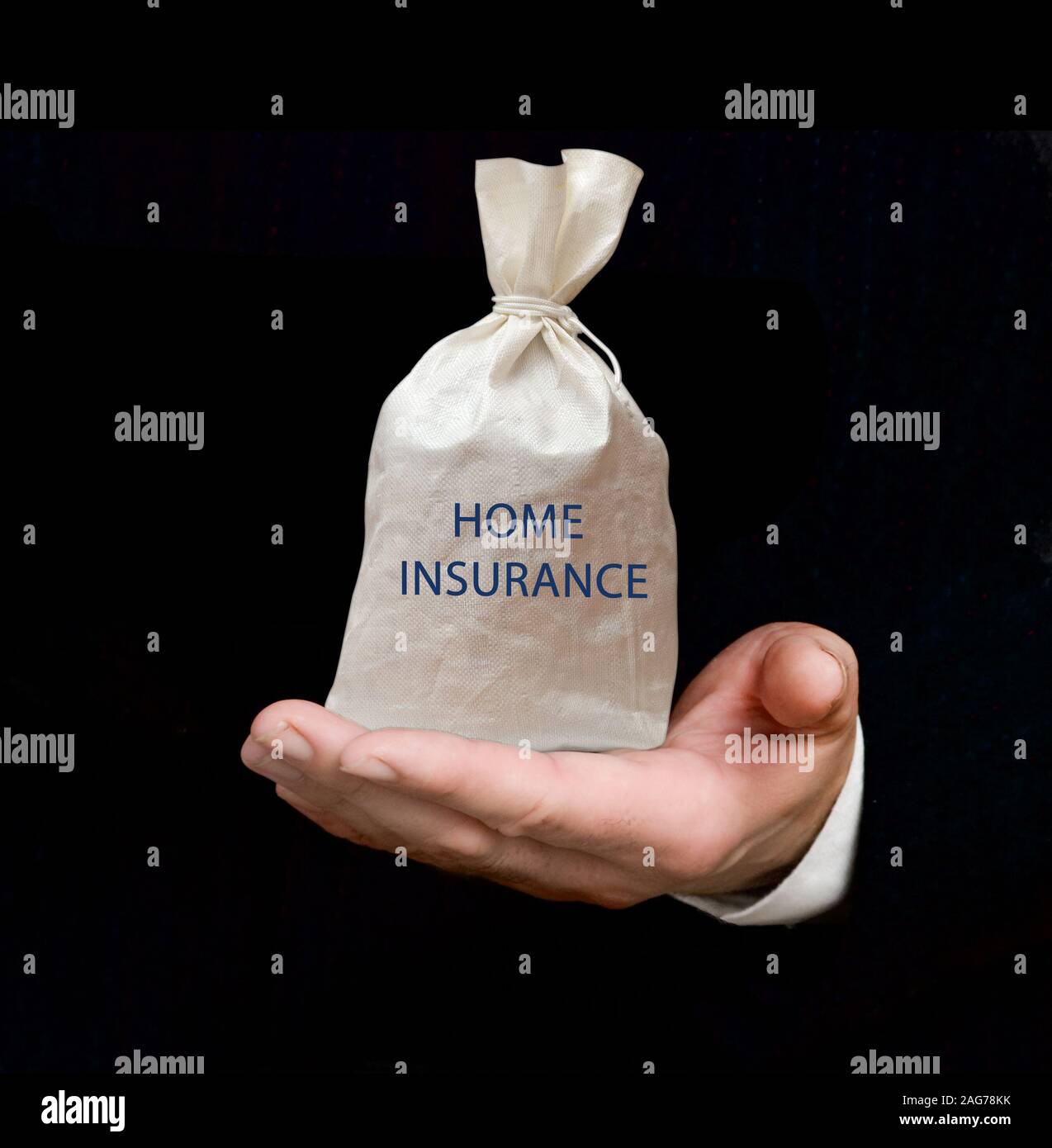 Bag with home insurance Stock Photo - Alamy