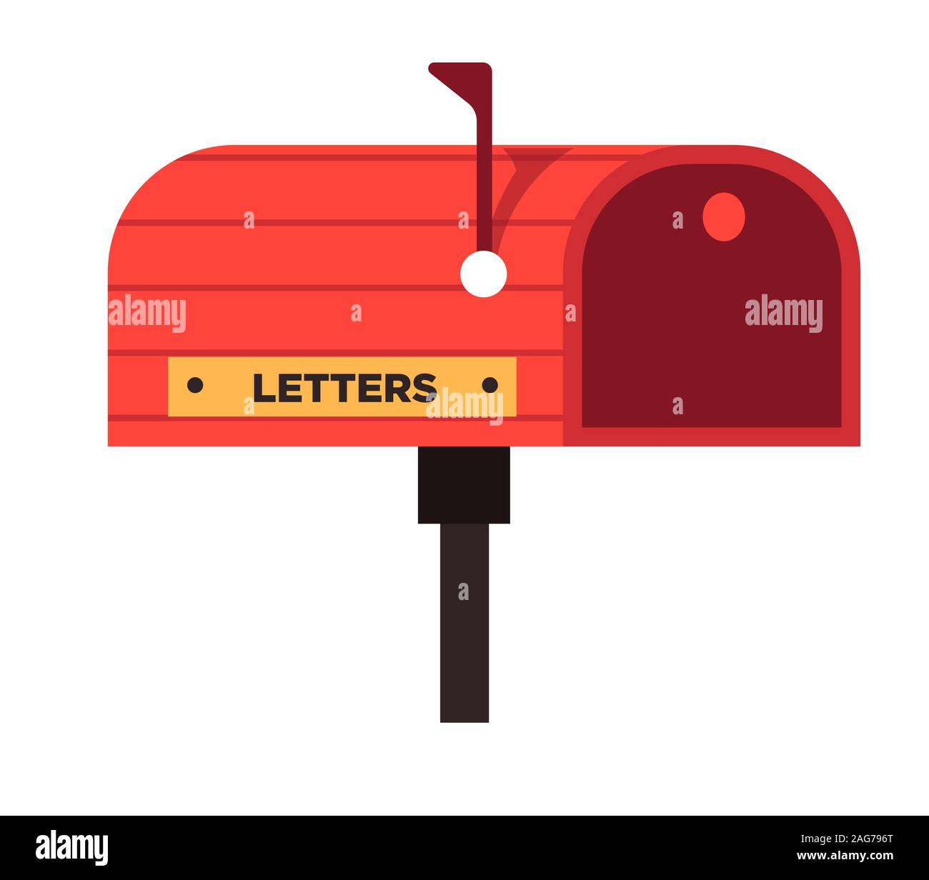 Red mail box with golden plate for letters Stock Vector Image & Art - Alamy