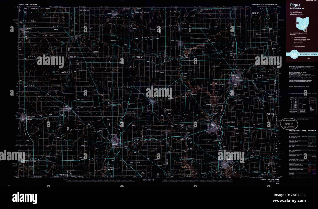 Piqua map hi-res stock photography and images - Alamy