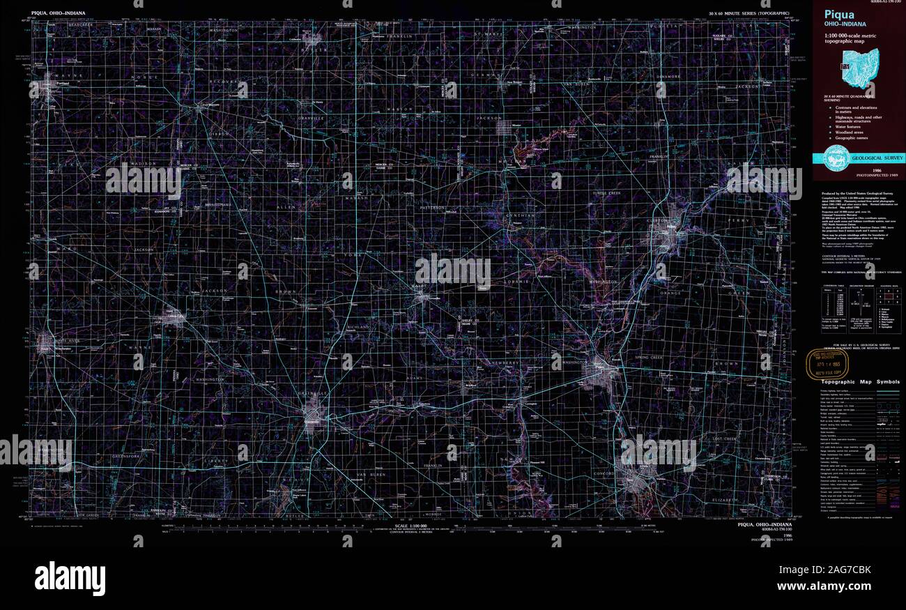 Piqua map hi-res stock photography and images - Alamy