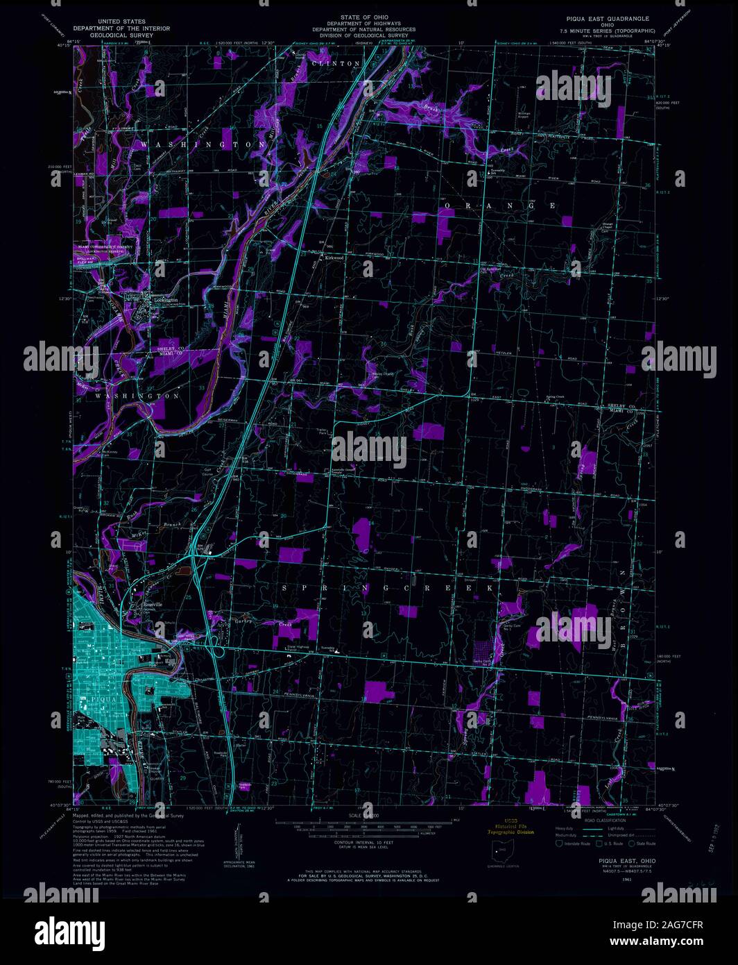 Piqua map hi-res stock photography and images - Alamy