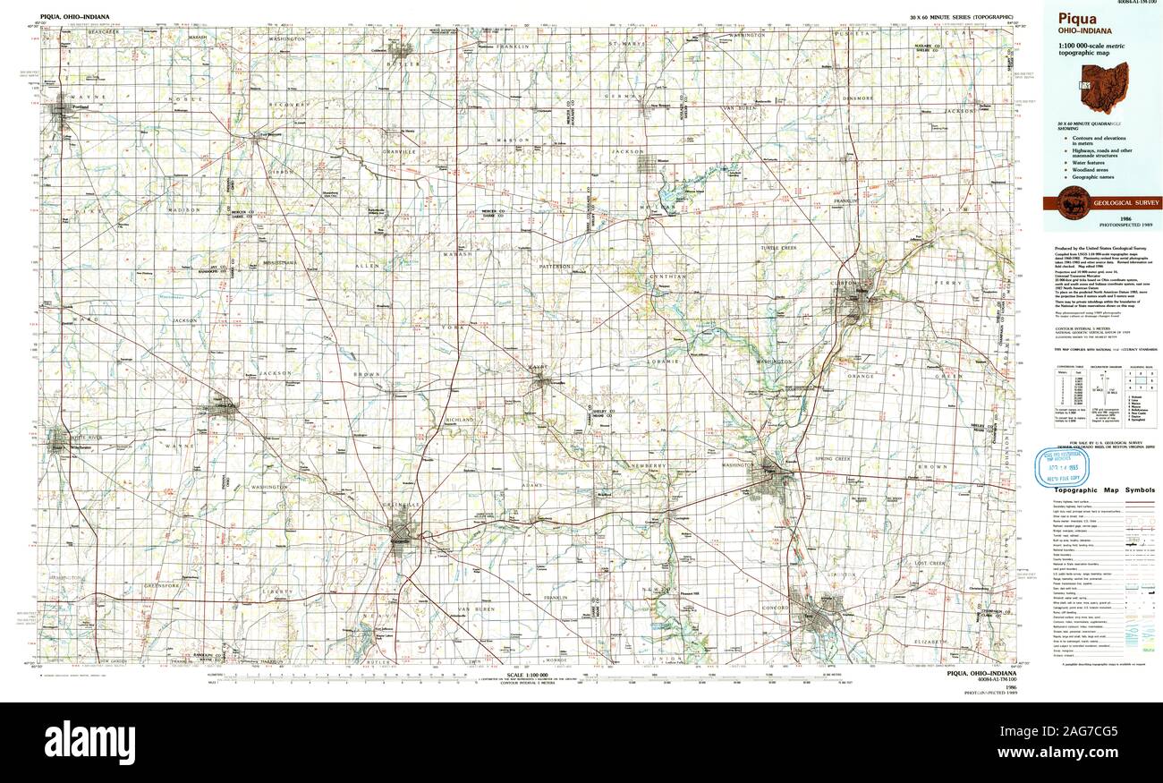 Map of piqua ohio hi-res stock photography and images - Alamy