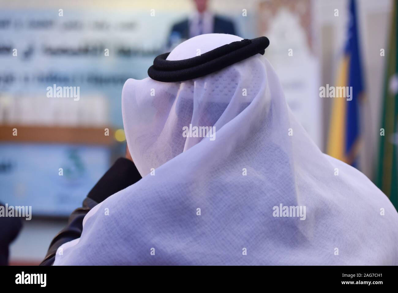Islamic conference, imam, muslim's leaders at the islamic and arabic ...