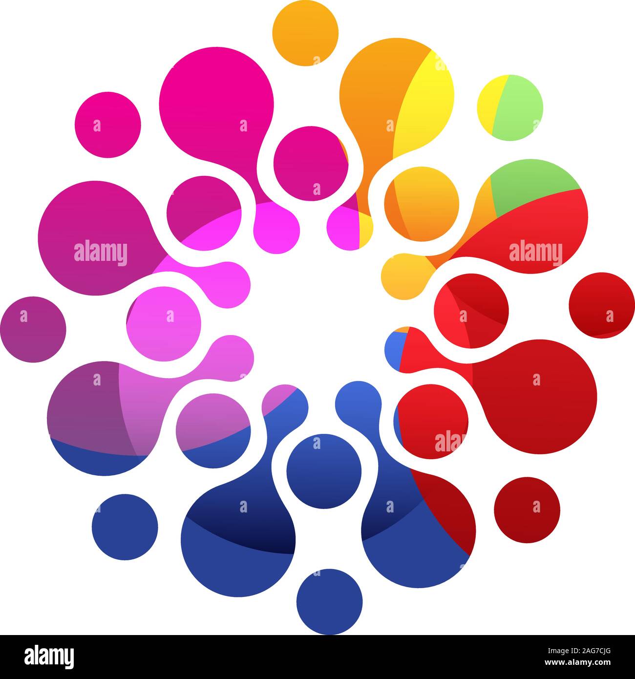 Digital colorful logo. Vector isolated circle logo. Creative logo ...