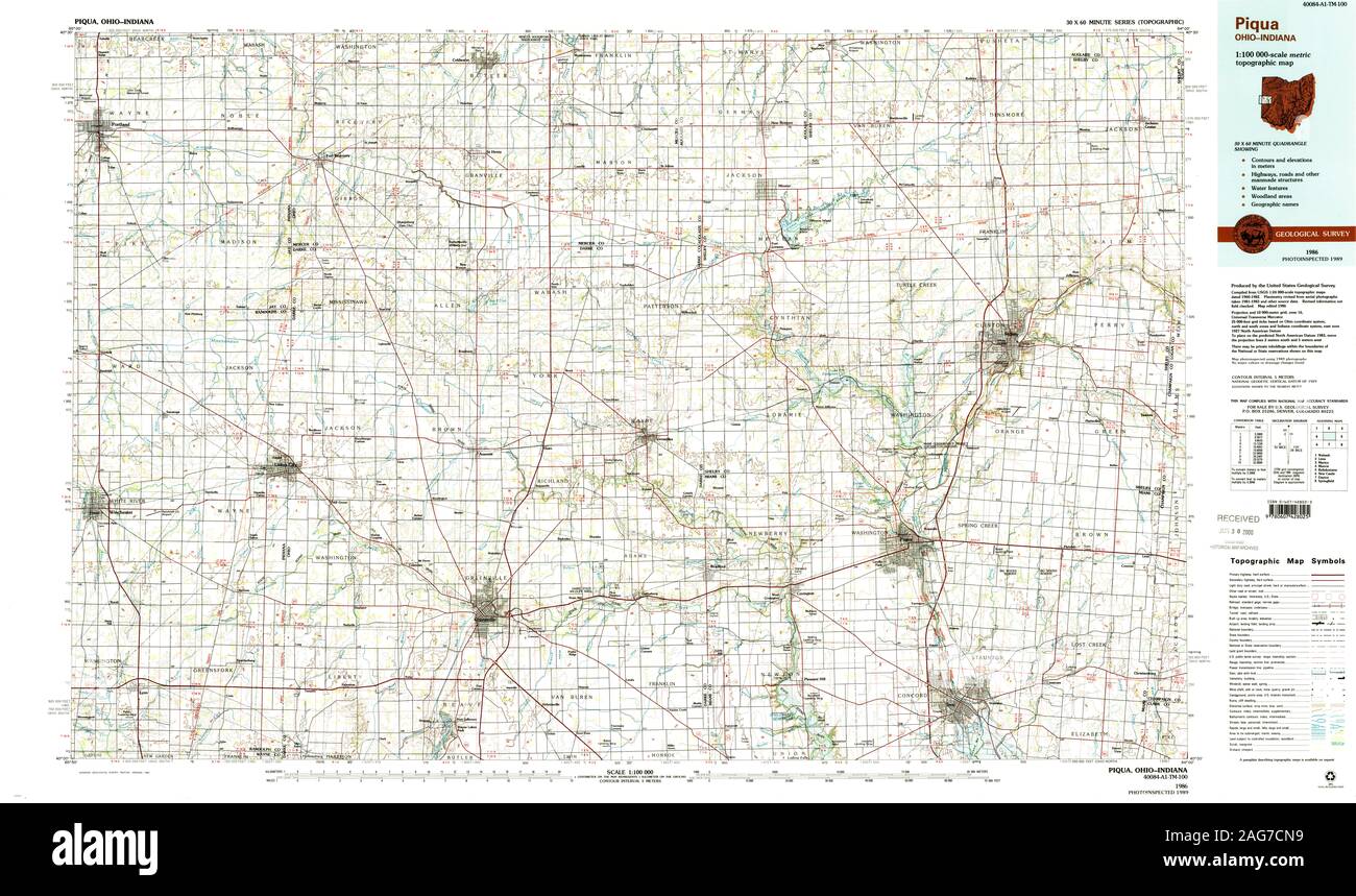 Piqua map hi-res stock photography and images - Alamy