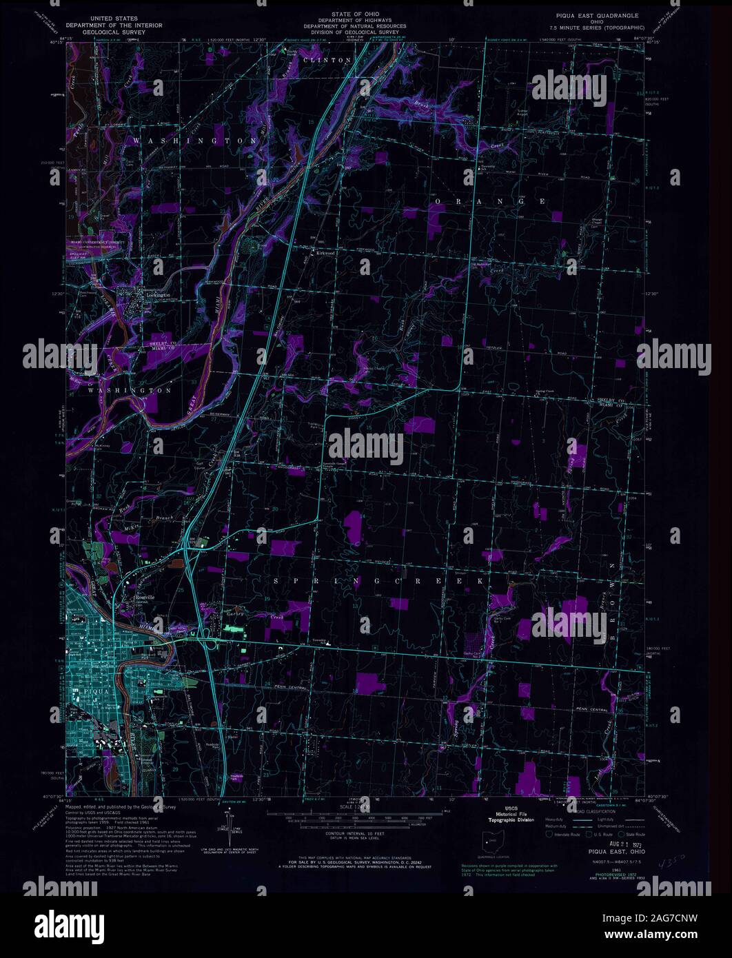 Piqua map hi-res stock photography and images - Alamy