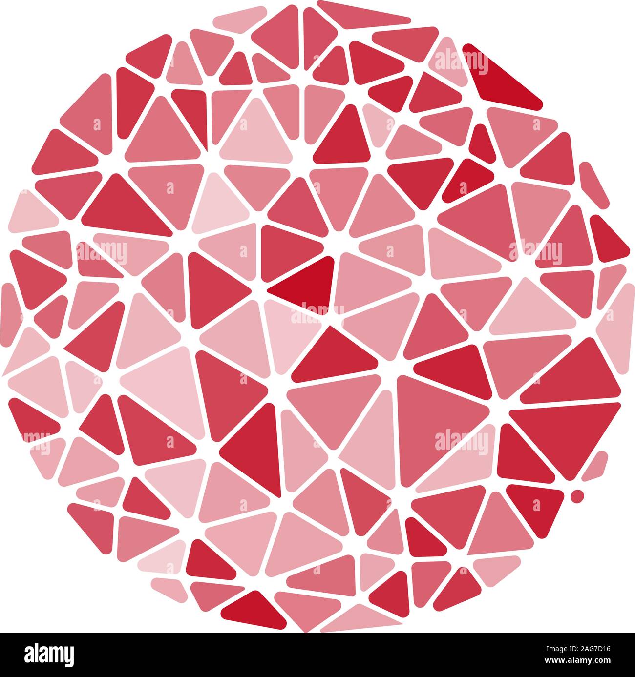 Isolated vector round. Abstract composition, polygonal construction ...