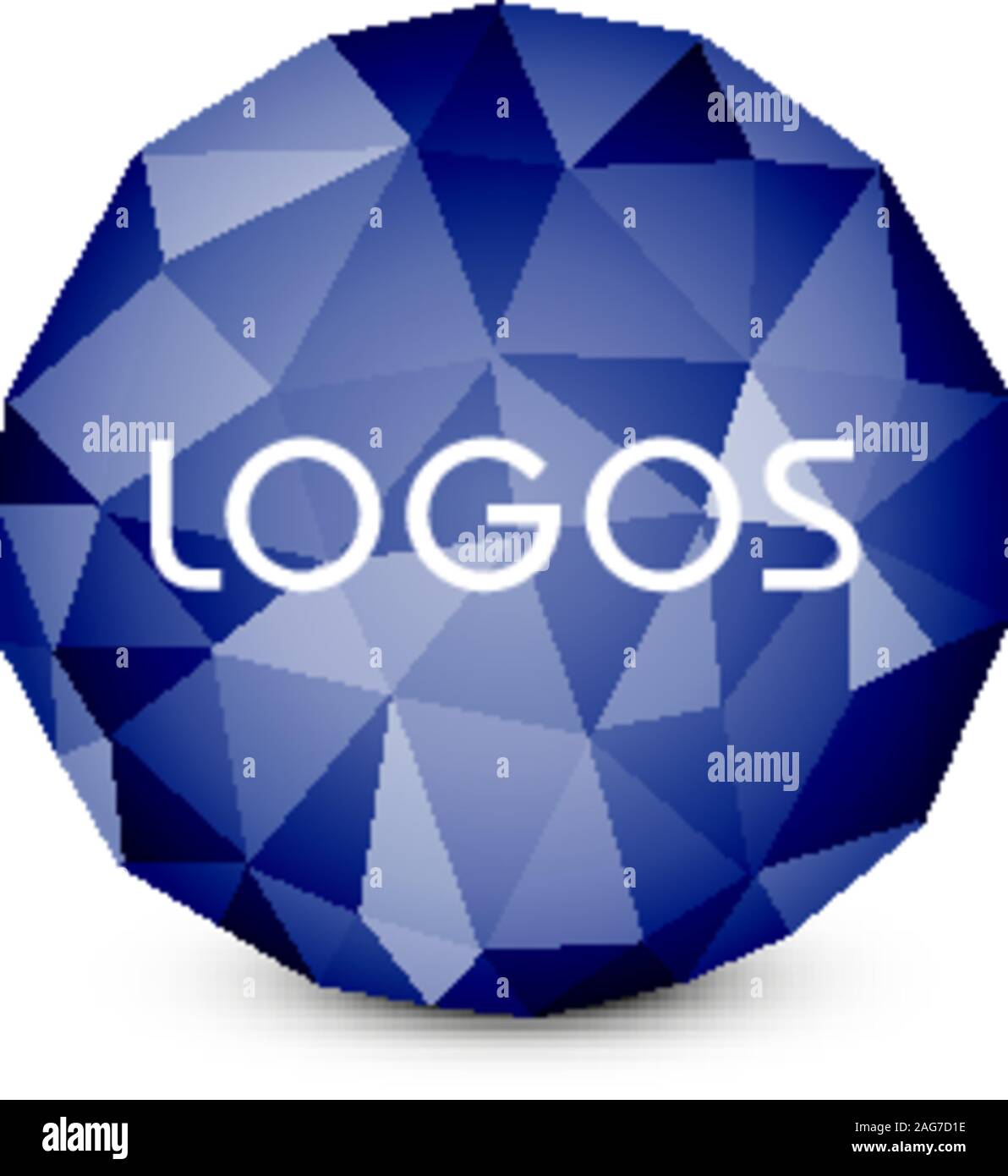 Isolated vector round. Abstract composition, polygonal construction ...