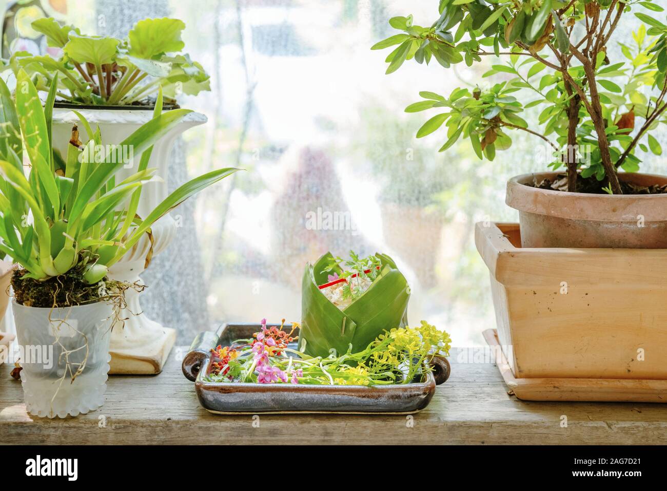 steamed rice and flowers Stock Photo - Alamy