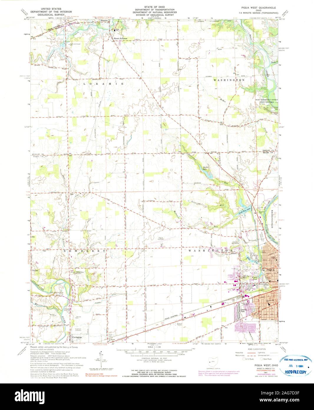 Piqua map hi-res stock photography and images - Alamy