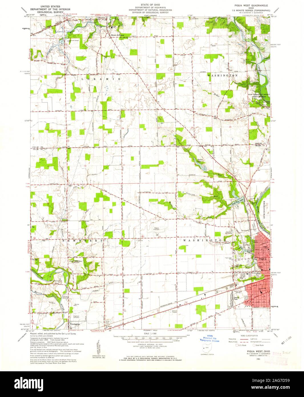 Piqua map hi-res stock photography and images - Alamy