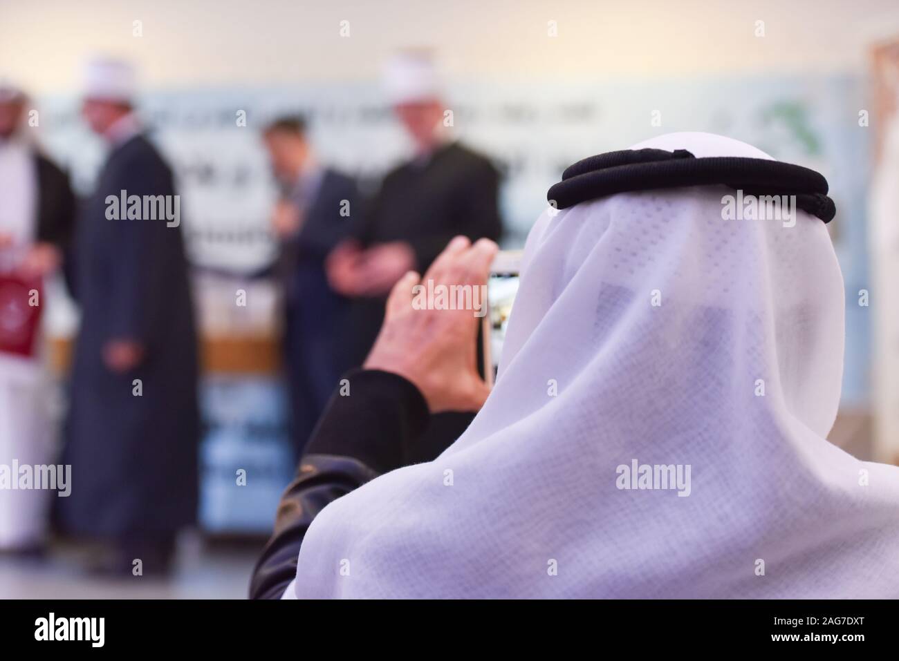 Islamic conference, imam, muslim's leaders at the islamic and arabic ...