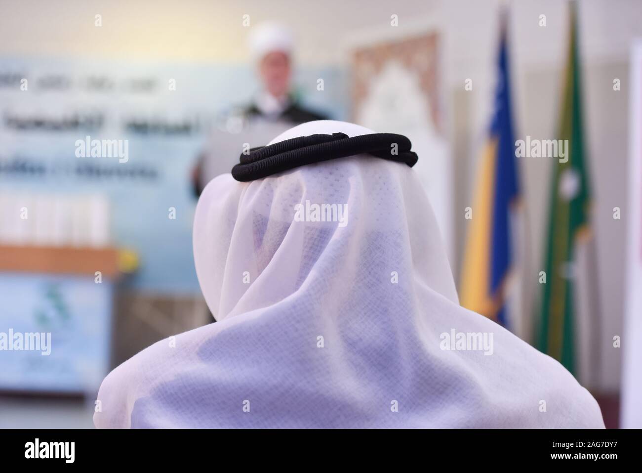 Islamic conference, imam, muslim's leaders at the islamic and arabic ...