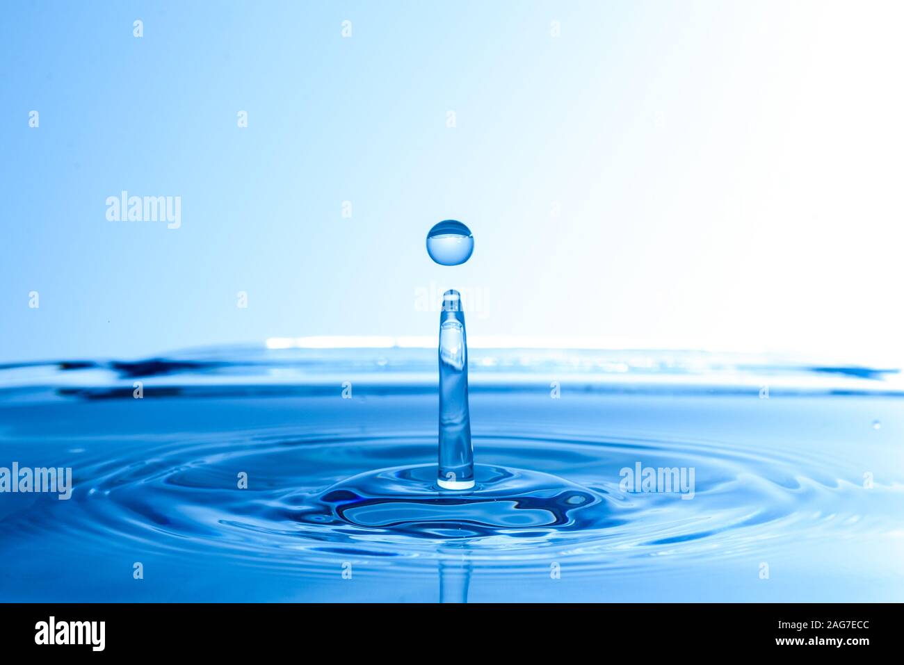 Water drop fall into water Stock Photo - Alamy