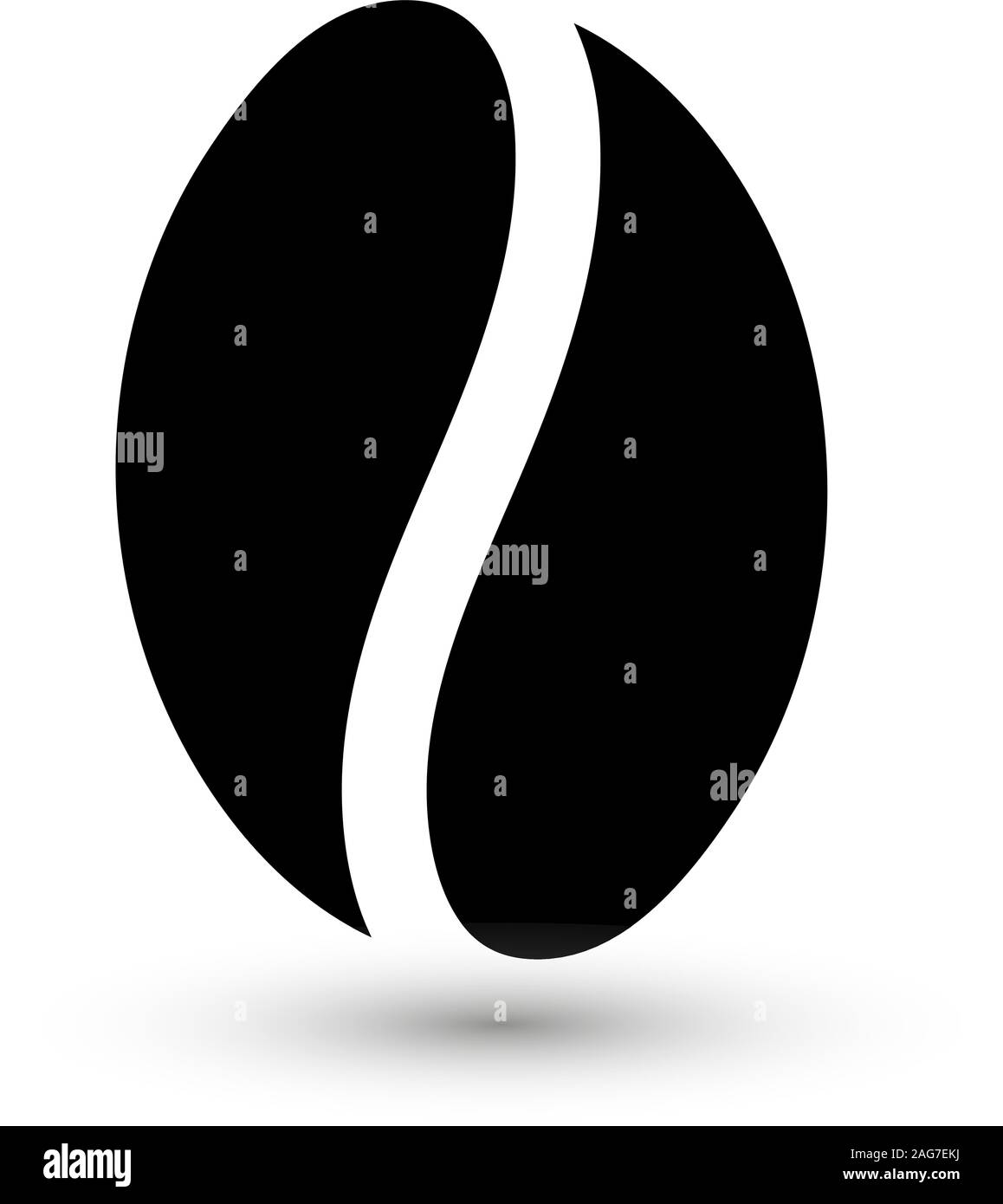 Coffee seed sign. Vector illustration. Icon. Stylized isolated logos ...